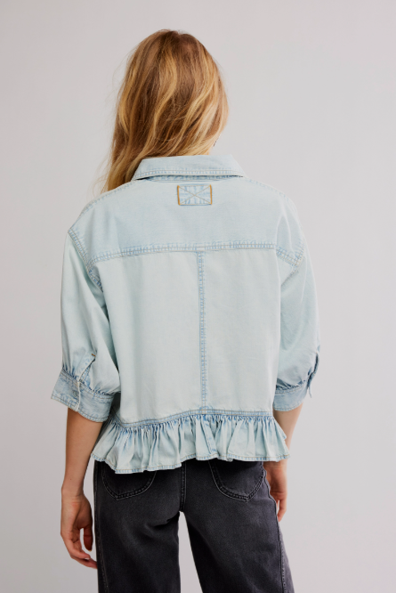 Free People Bailey Denim Shirt in Light Tint Wash – Janie Rose Boutique